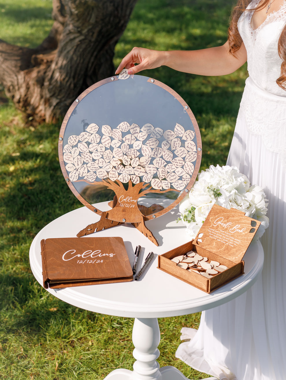 Family Tree Guest Book Wedding - Wedding Guest Book Alternative - Wood