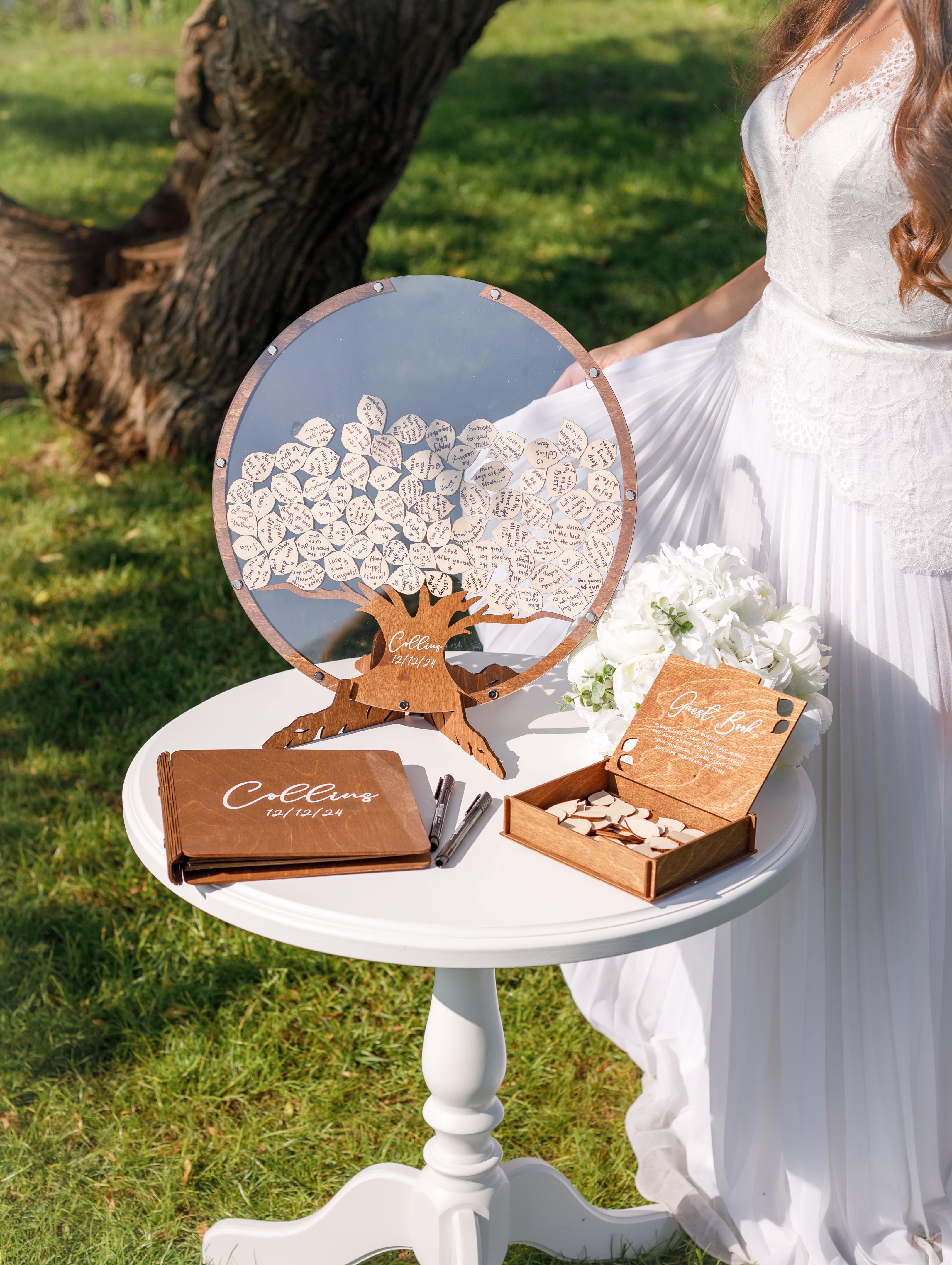 Family Tree Guest Book Wedding - Wedding Guest Book Alternative - Wood